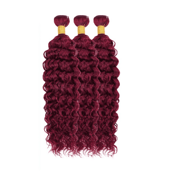 Burgundy Water Wave Bundles 99j Human Hair Bundles Red Human Hair ...