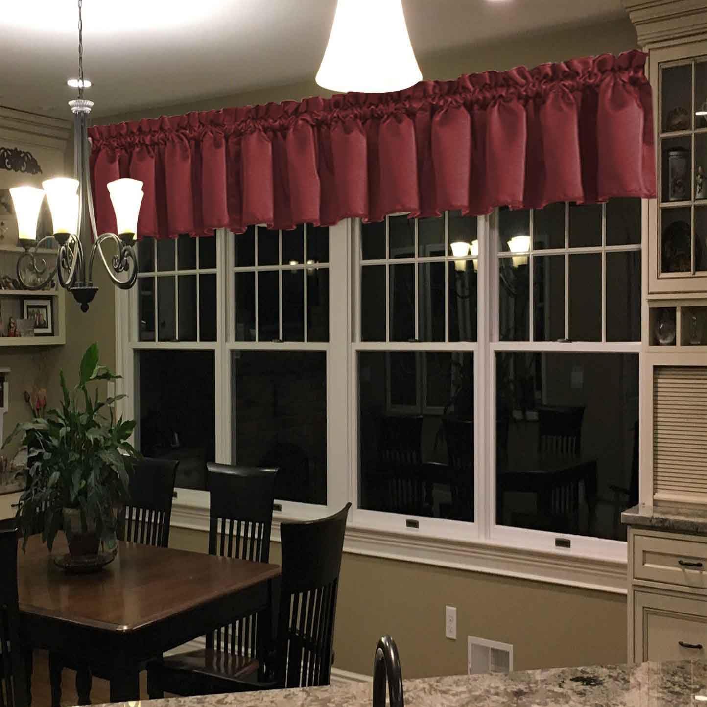Burgundy Window Toppers - 104 Inch Wide Valance for Living Room ...