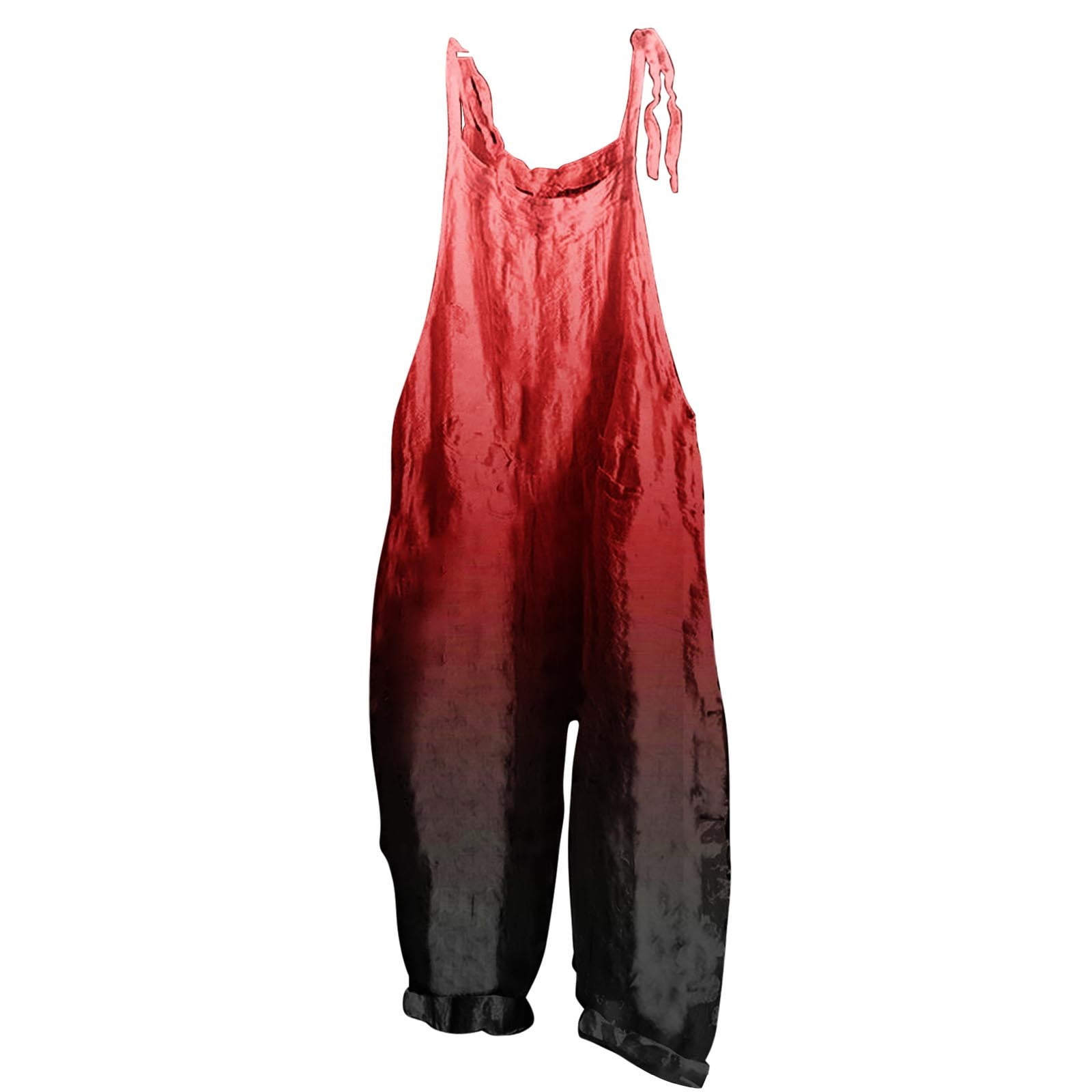 Burgundy Wine Gradient Loose Fit Overalls for Women Summer Fall Lounge ...