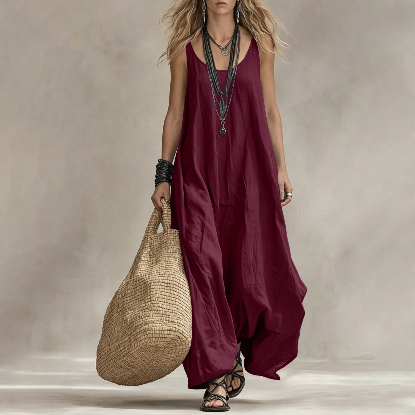 Burgundy Wine Juniors Lounge Dresses Pants for Women Midi Straight Leg ...