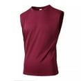 Burgundy Wine Man Boat Neck Vests Workout Athletic Jogger Vest Tops for ...
