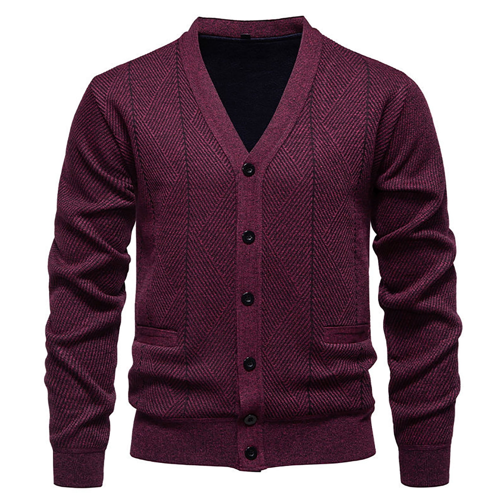 Burgundy Wine Mens Long Sleeve Coats for Man Boat Vneck Neck Sweater ...