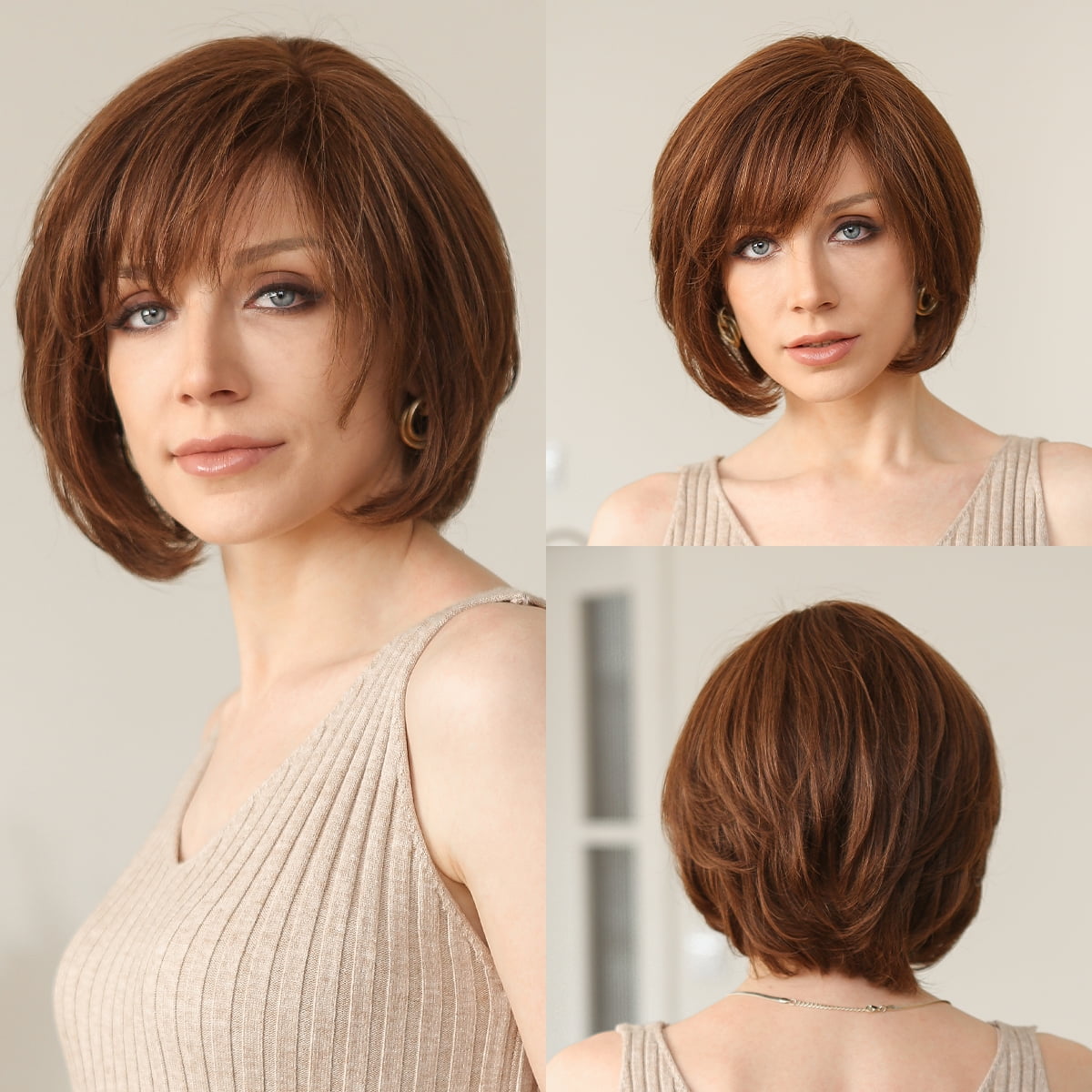 Burgundy Wine Red Human Hair Lace Wigs Side Part Lace Front Short ...