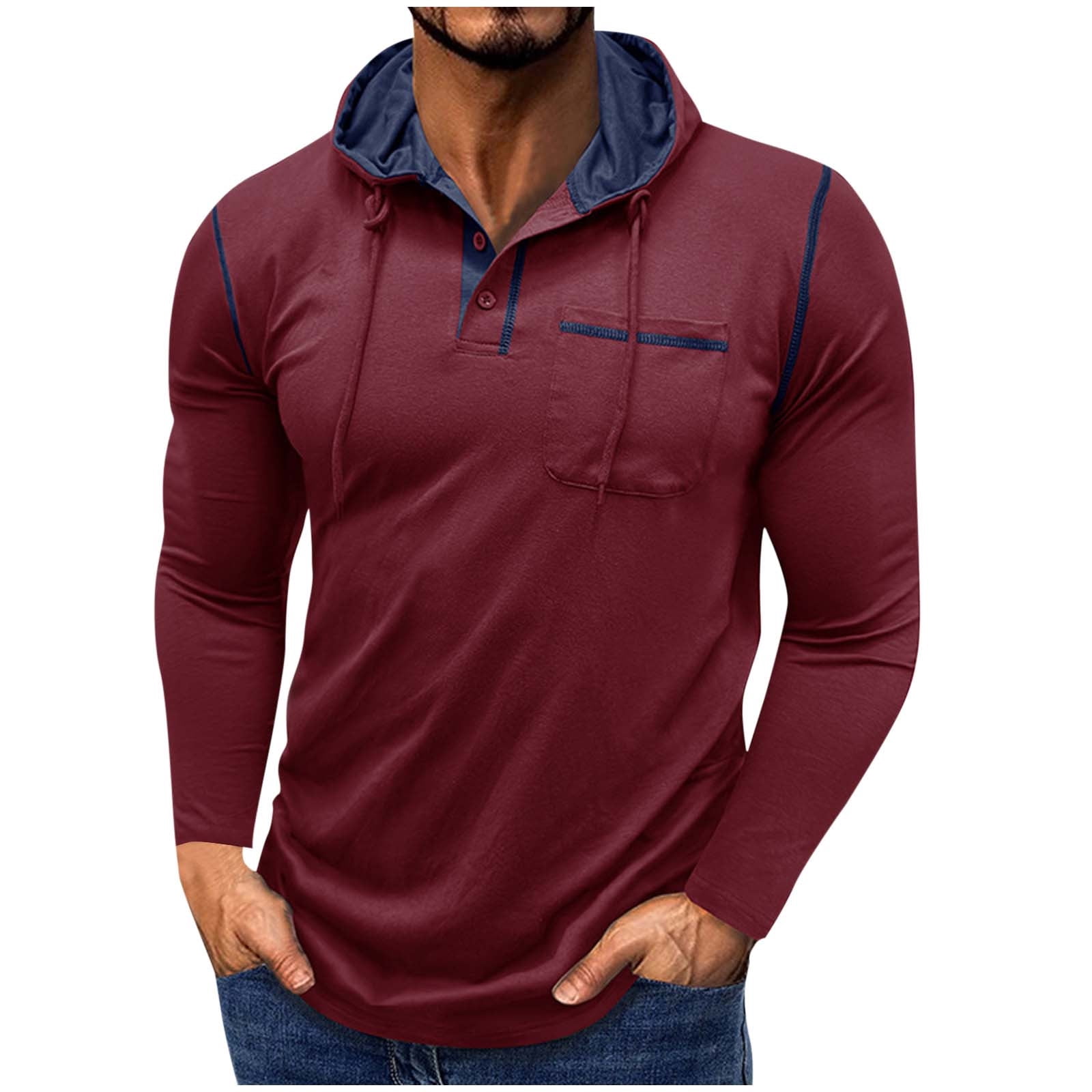 Burgundy Wine Spandex Hoods for Man Fall Summer Long Sleeve Brunch with ...