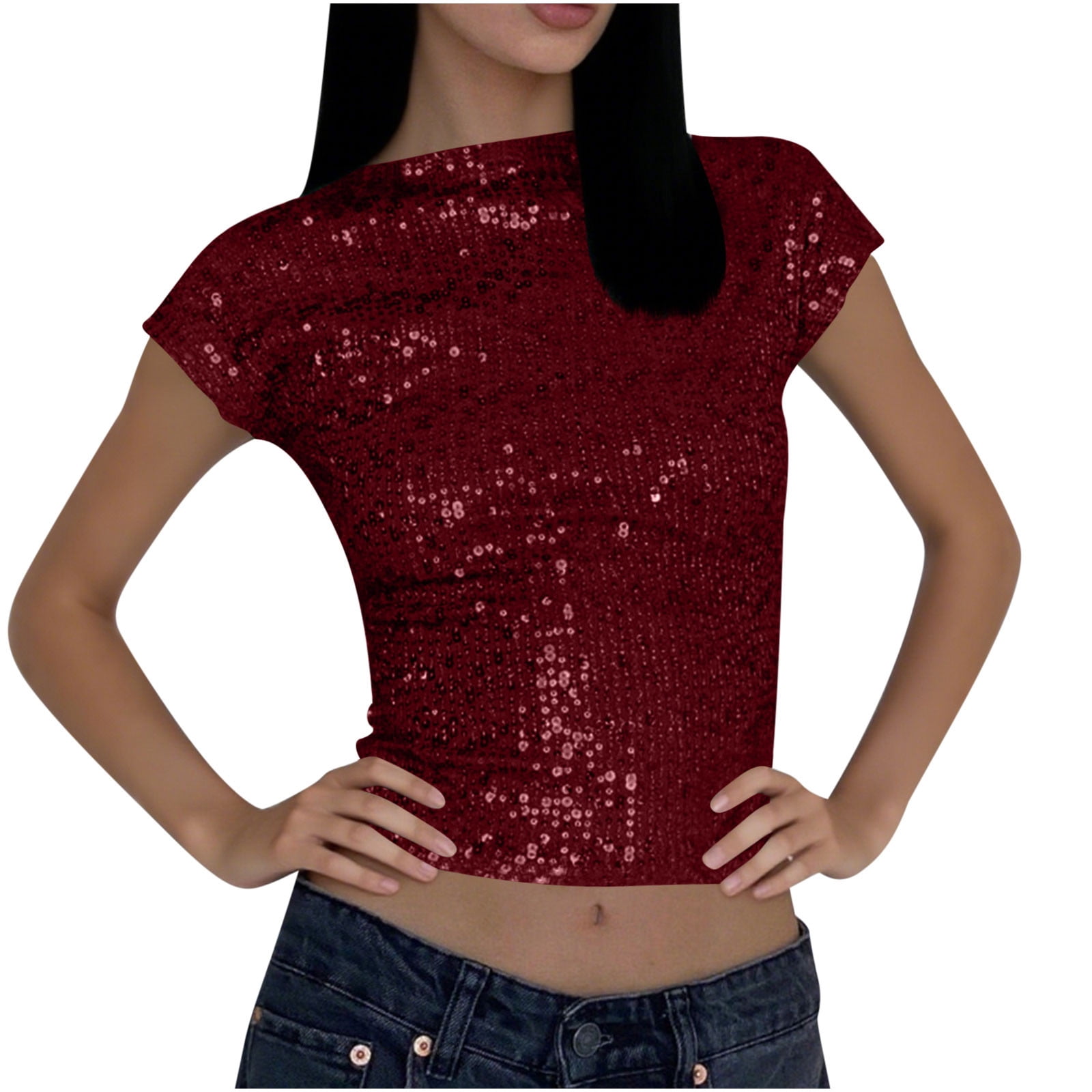Burgundy Wine Teen Girls Sleeveless Strapless Tops Slimming Tunics Crop ...