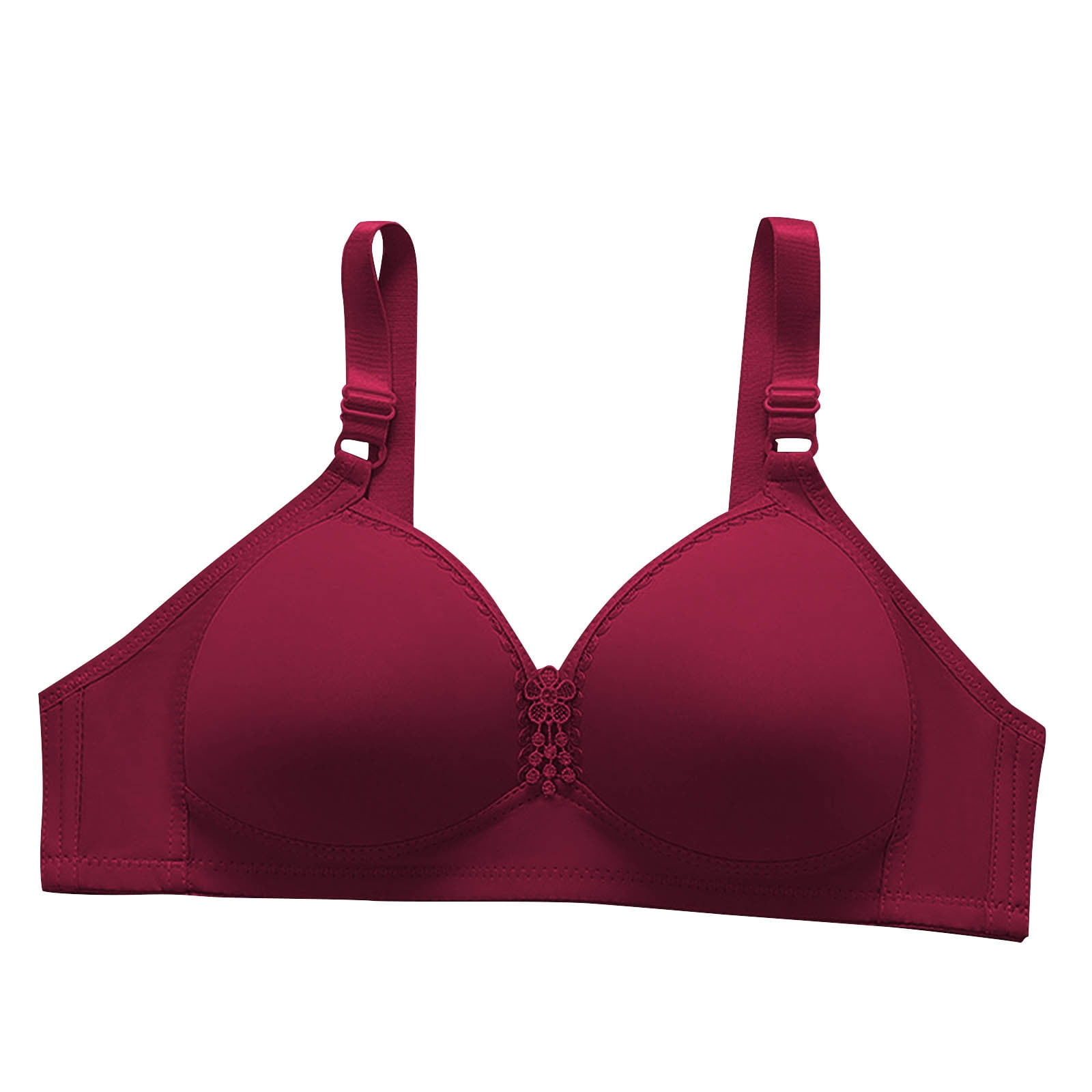 Burgundy Wine Women Spandex Button Bralettes for Women Slip Loose Fit ...