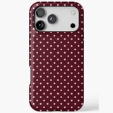 Burgundy and Cream Polka Dot Pattern Phone Case 11 through 17 Pro Max ...