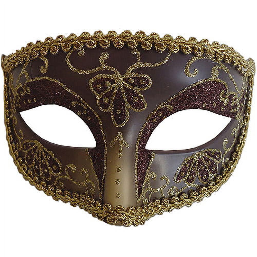 Burgundy and Gold Opera Eye Mask Adult Accessory - Walmart.com