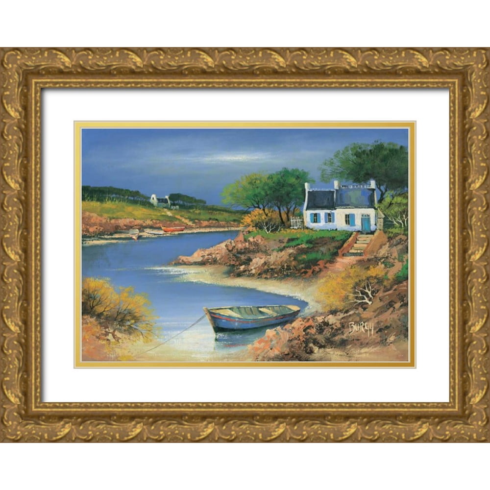 Burgy 32x24 Gold Ornate Wood Framed with Double Matting Museum Art ...