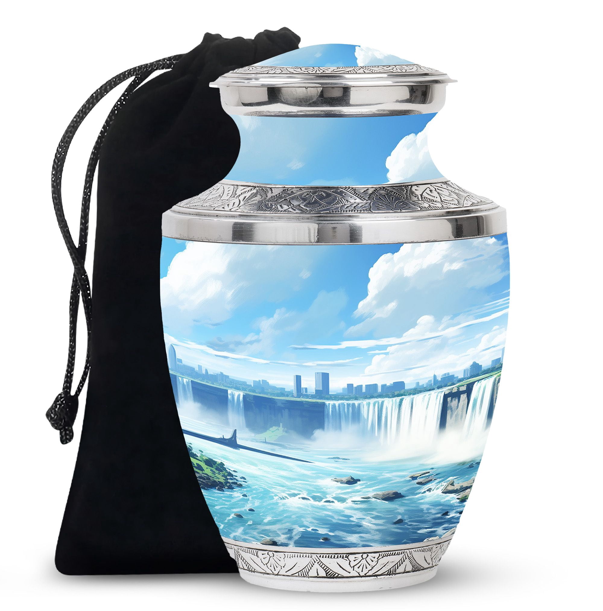 Burial Large Blue New York City Urns For Human Ashes Adult Women ...