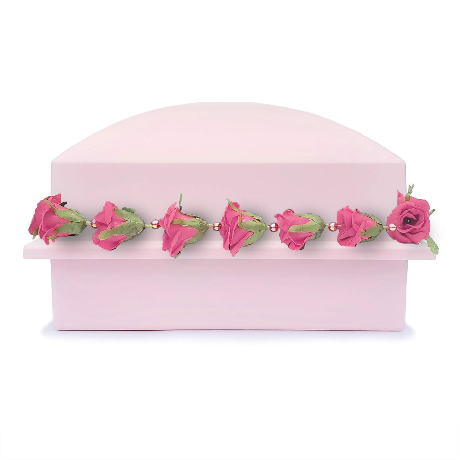 Burial Urn Vault | Holds One Cremation Urn for Human Ashes | Regent with Pink Roses (Pink ...
