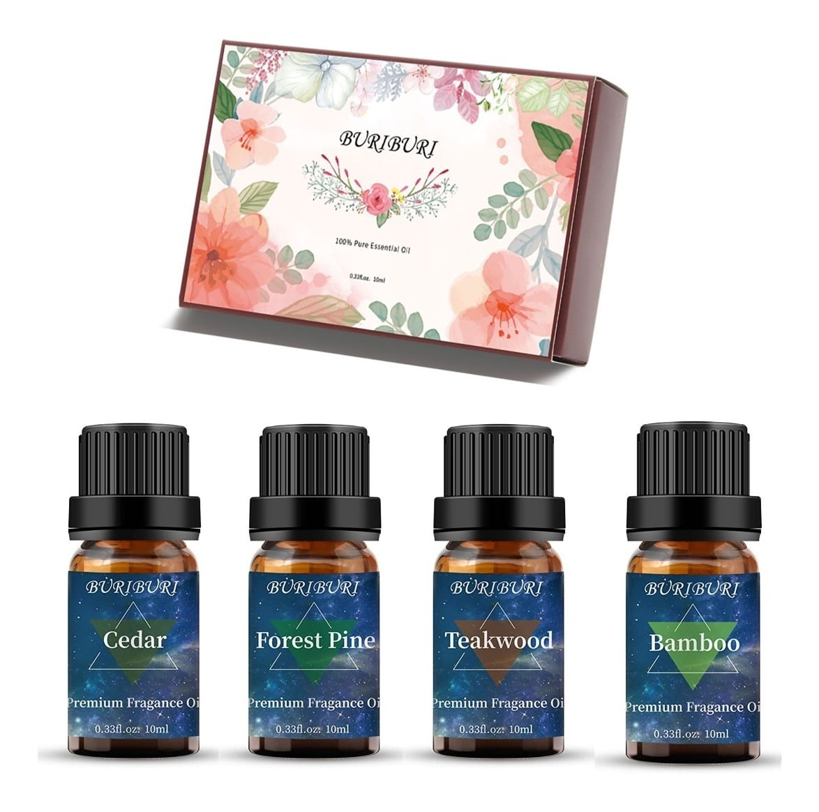 Buriburi Essential Oil Set Forest Pine, Teakwood, Cedar, Bamboo for ...