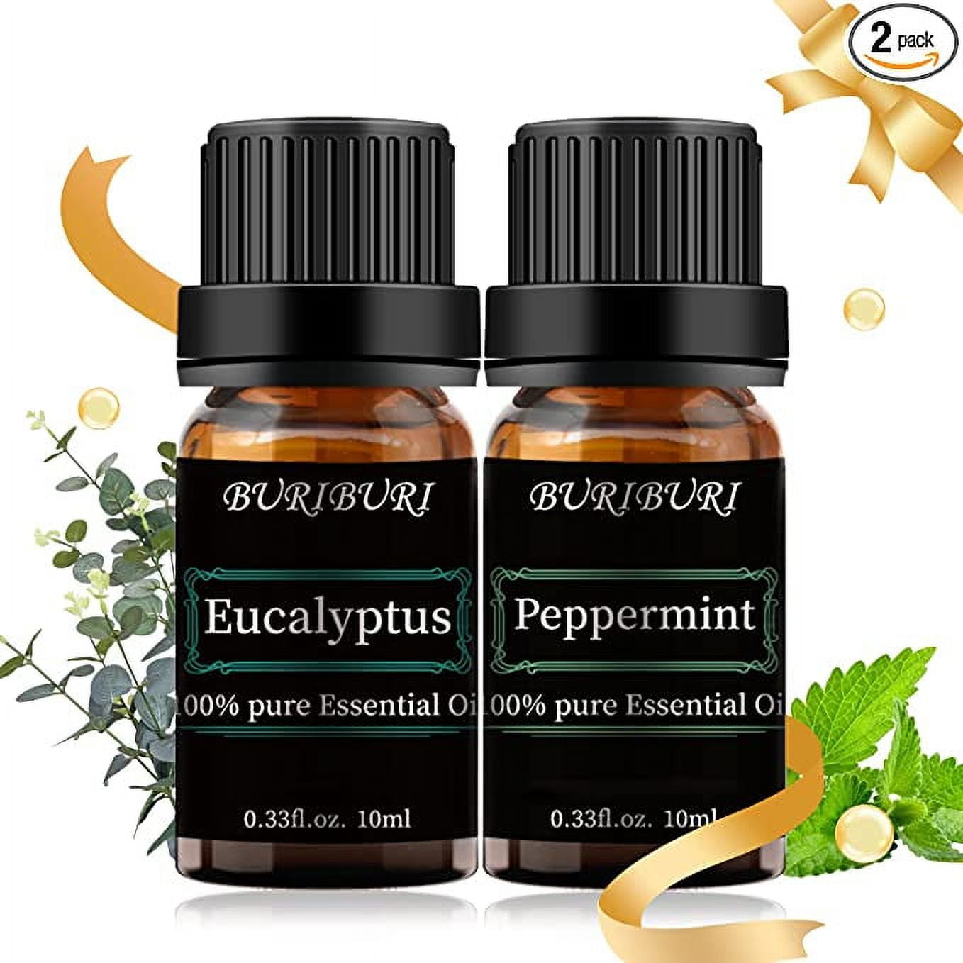 Buriburi Eucalyptus, Peppermint Essential Oil 100% Pure, Undiluted ...