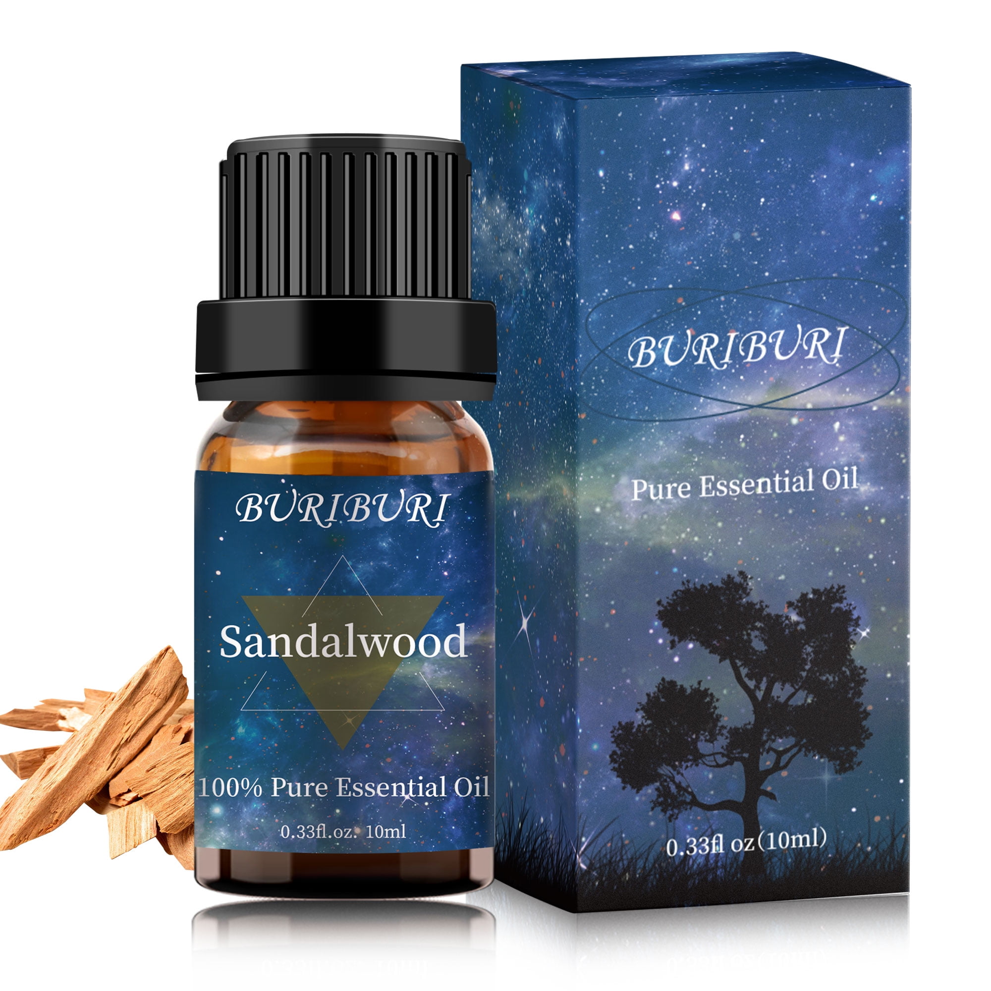 Buriburi Sandalwood Essential Oils 10 ml (1/3 oz) 100% Pure, Undiluted ...