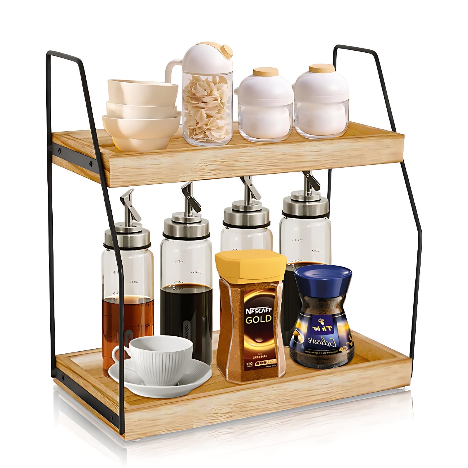 Buric 2 Tier Organizational Organizer for Coffee Bar, Desktop Cosmetic Storage, Bathroom ...