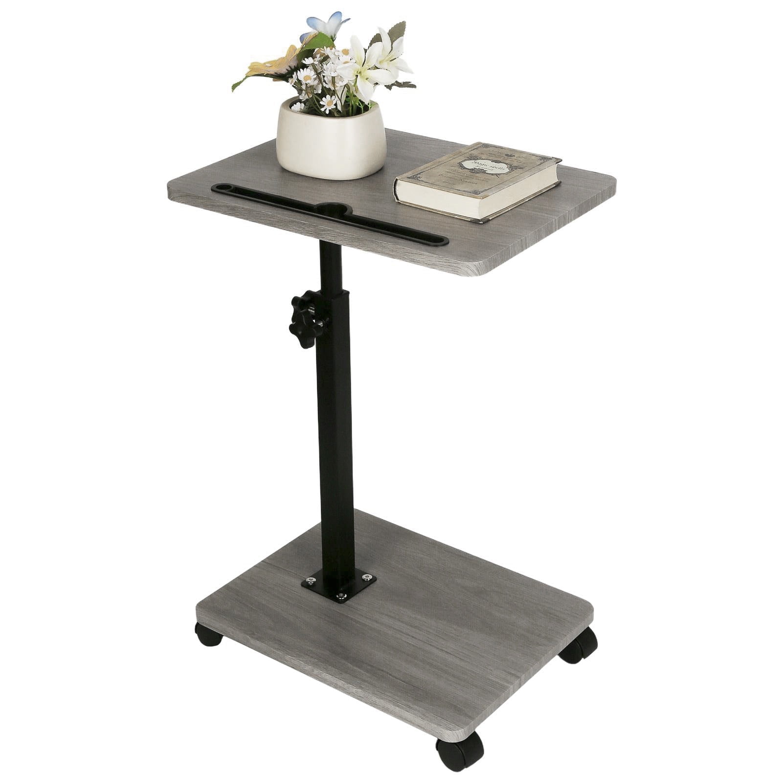Buric C Shaped Side Table End Table, 360° Swivel and Adjustable Height ...
