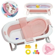 stusgo Collapsible Baby Bathtub, Plastic Baby Bath Tub with Soft ...