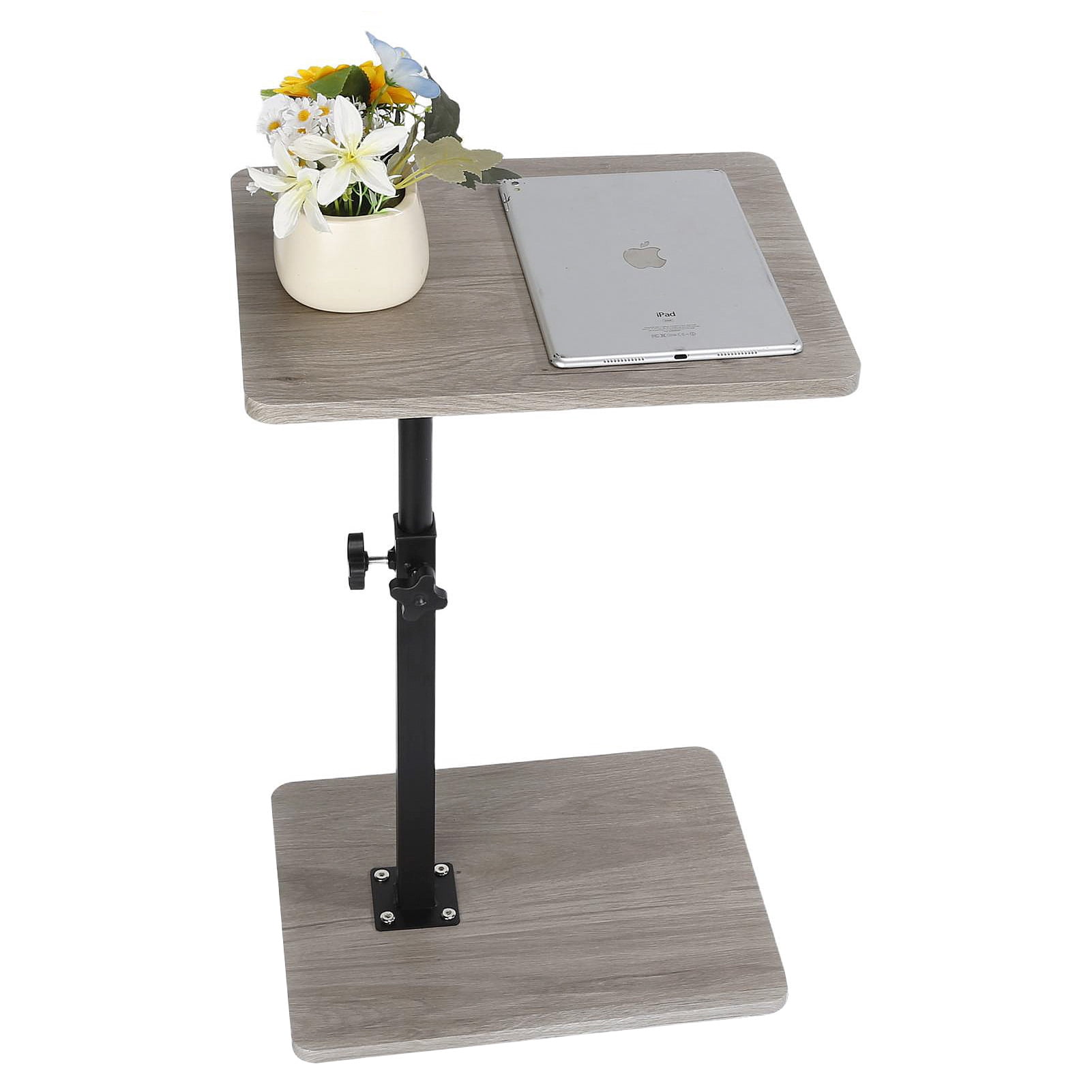 Buric Minimalist Height Adjustable End Table, 360° Rotatable Sofa Armrest Side Tray Table ...