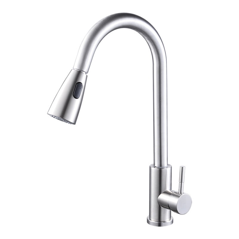 Buric Single Handle High Arc Pull Qut Kitchen Faucet Single Level ...