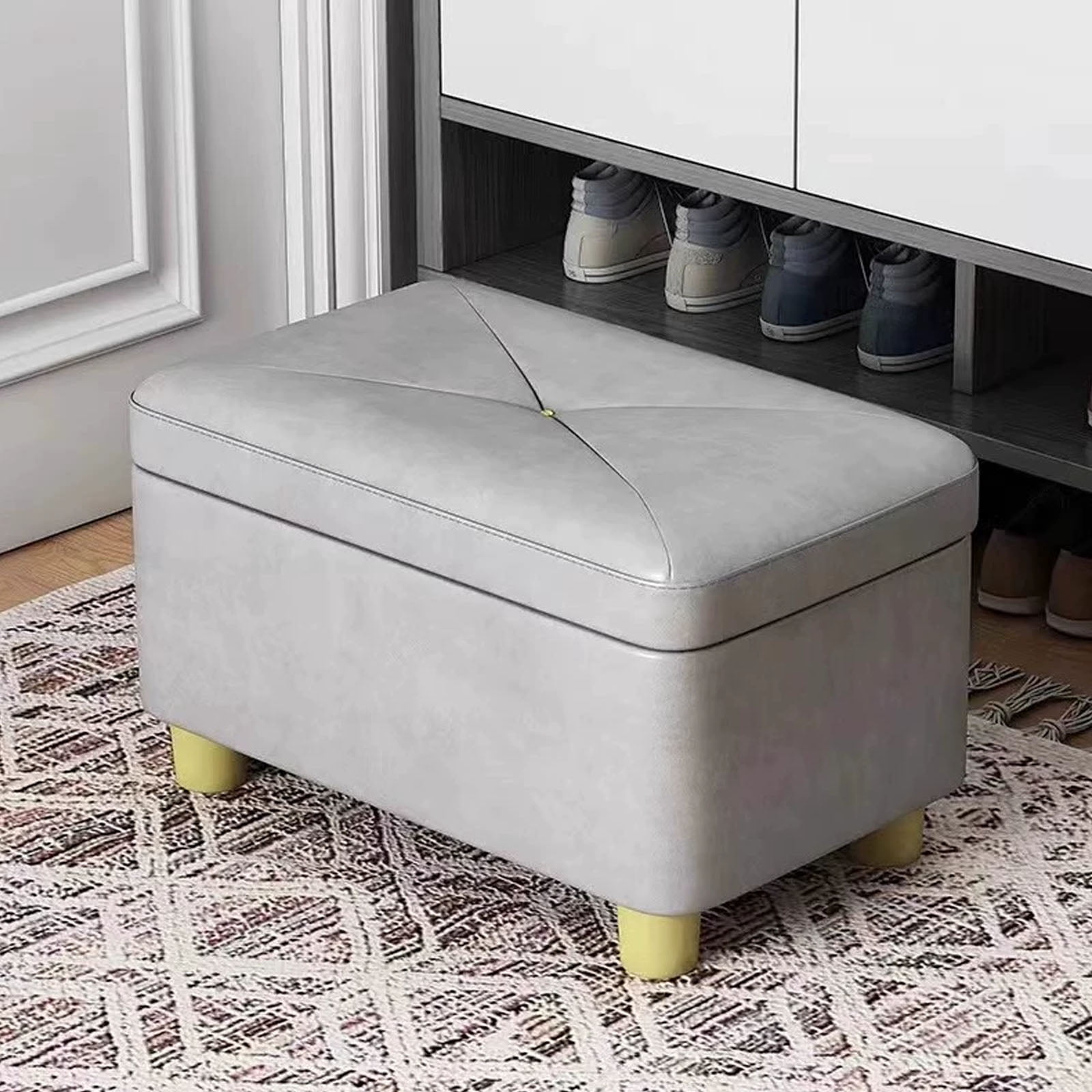 Buric Storage chair, upholstered chair, shoe changing bench with wooden ...