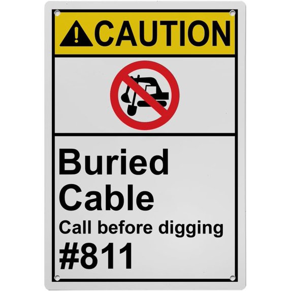 Buried Cable Call 811 Sign, Industrial No Digging Caution Sign 8"x12 ...