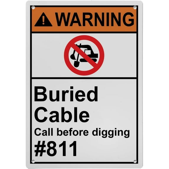 Buried Cable Call 811 Sign, Industrial No Digging Caution Sign 8"x12 ...