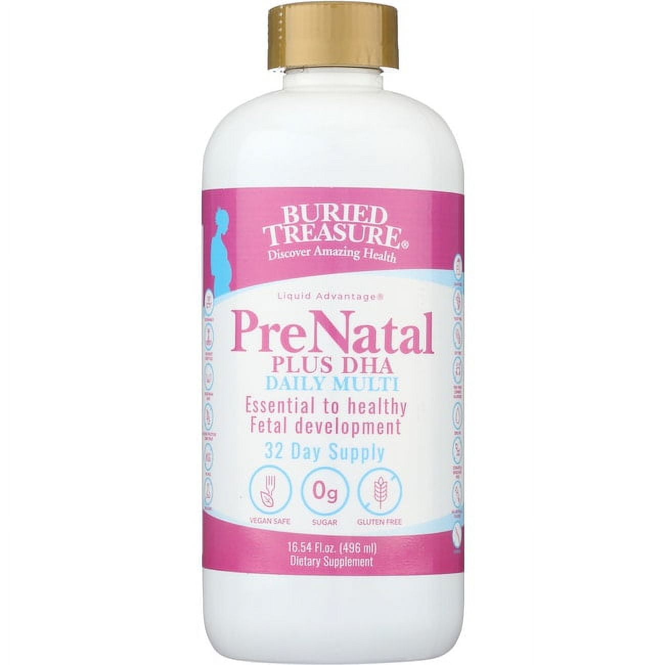 Buried Treasure Liquid Advantage Prenatal Plus Dha Daily Multi 16.54 fl ...
