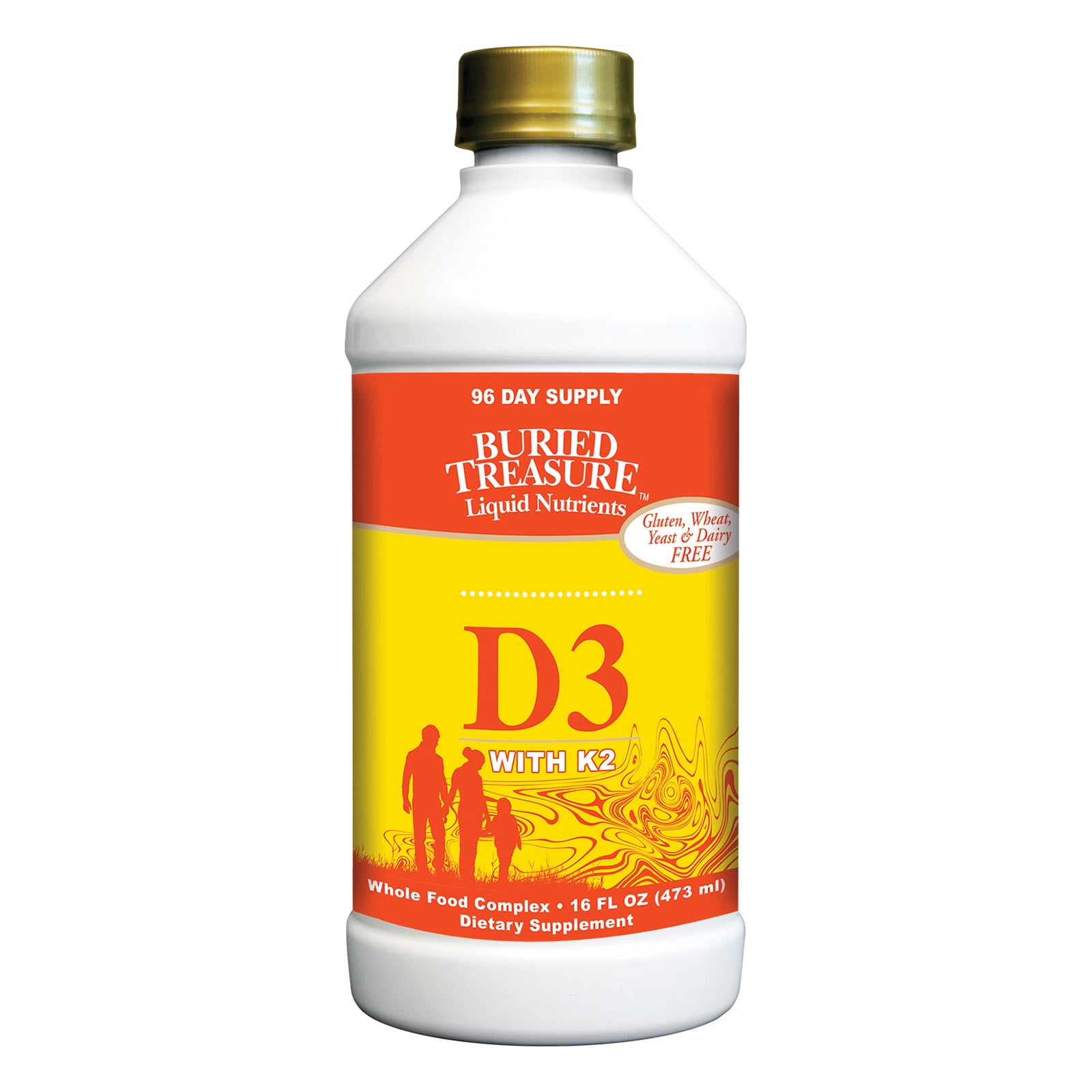 Buried Treasure D3 with K2 Whole Food Complex Liquid, 16 Fl Oz ...