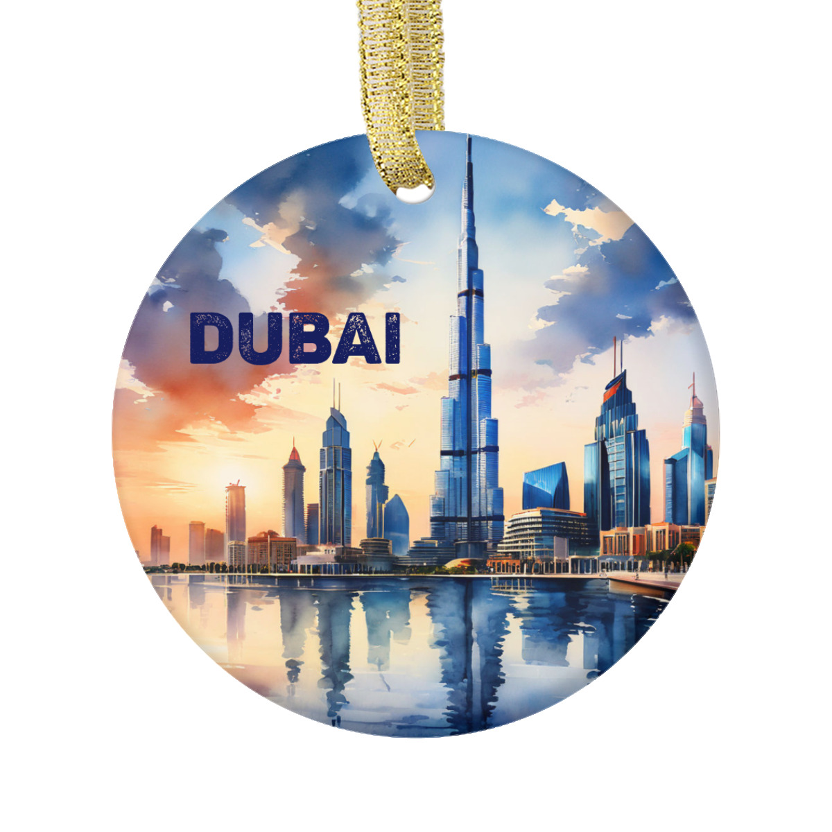 Burj Khalifa Watercolor Skyline Burj Kalifa Skyscraper Dubai Travel ...
