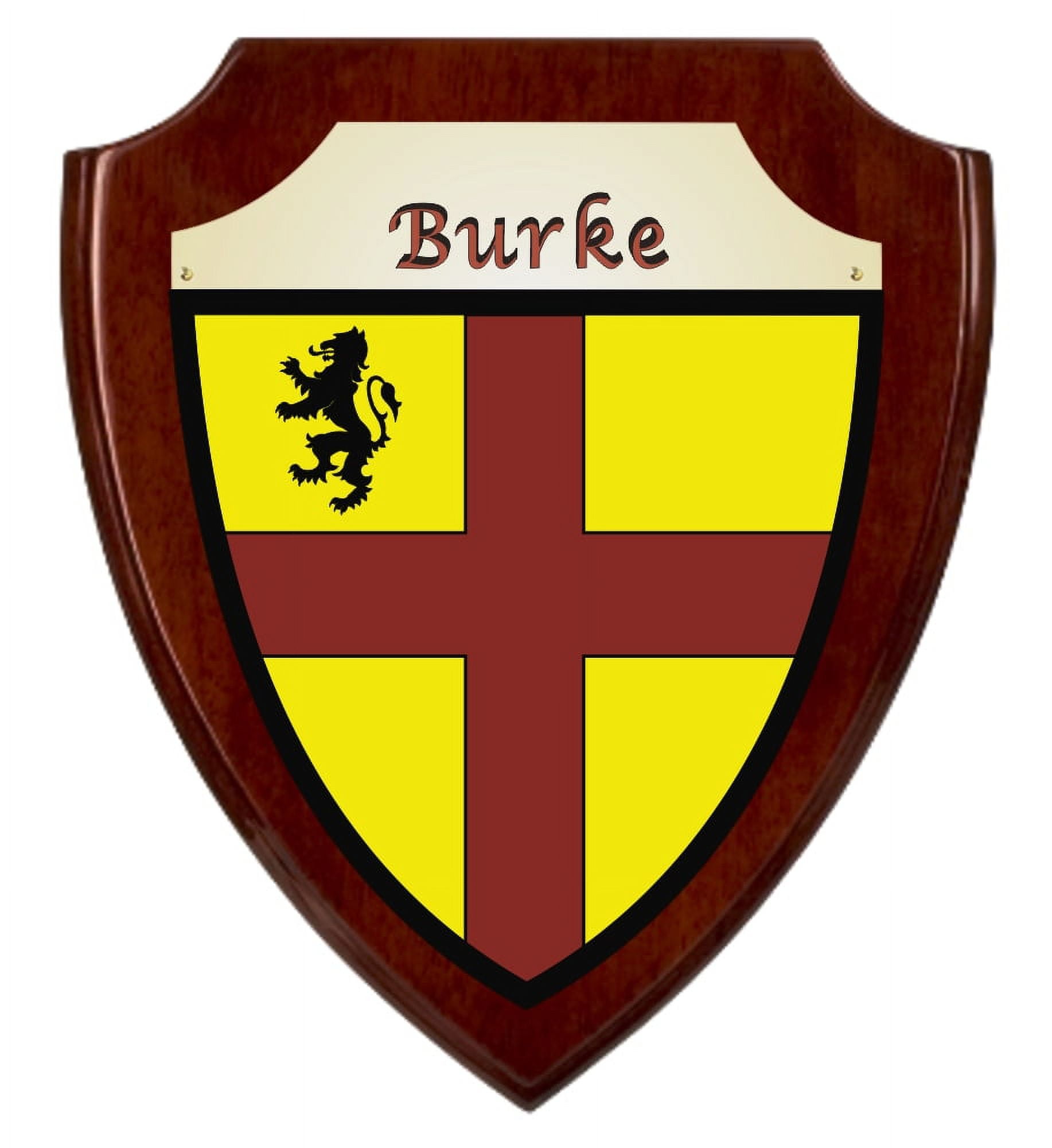 Burke Irish Coat of Arms Shield Plaque - Rosewood Finish - Walmart.com