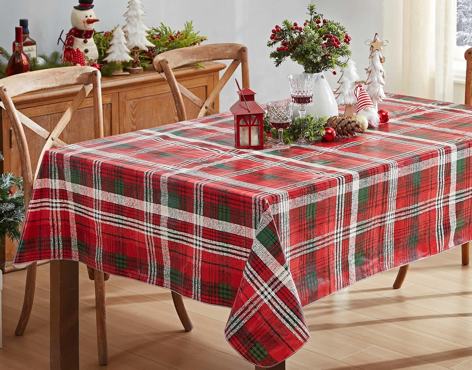 Newbridge Christmas Burke Tartan Red and Green 52 x 52 inch Square ...