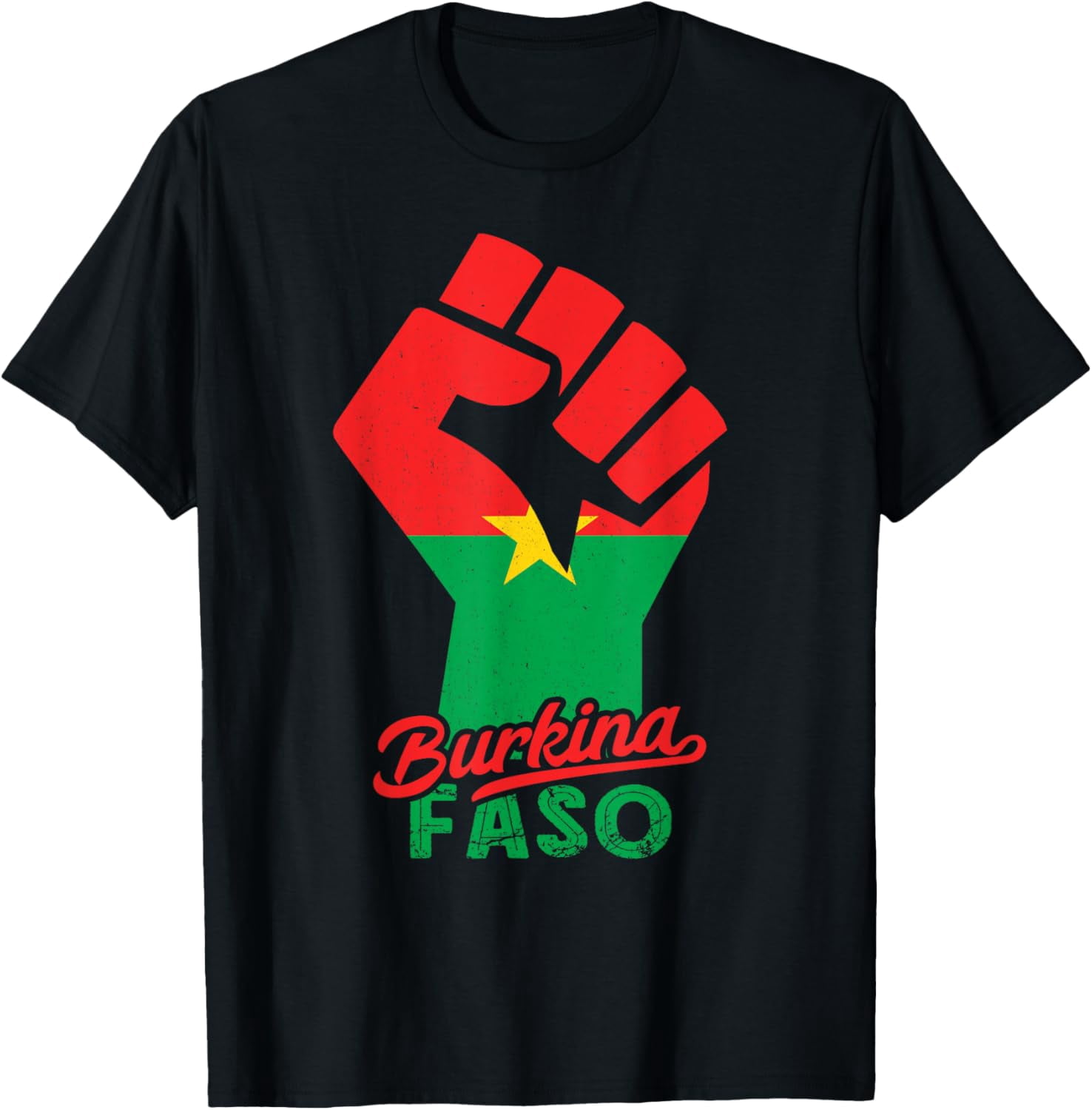 Burkina Faso Flag Burkina Fasoan Handfist T Shirt - Walmart.com