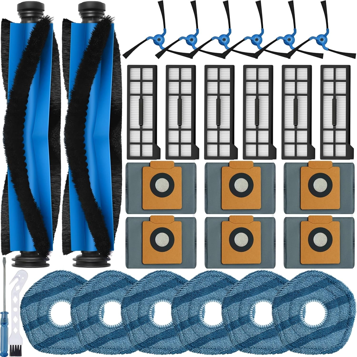 Burks 28 Pack Compatibe with X10 Pro Omni Accessories Kit,2 Main Brush ...