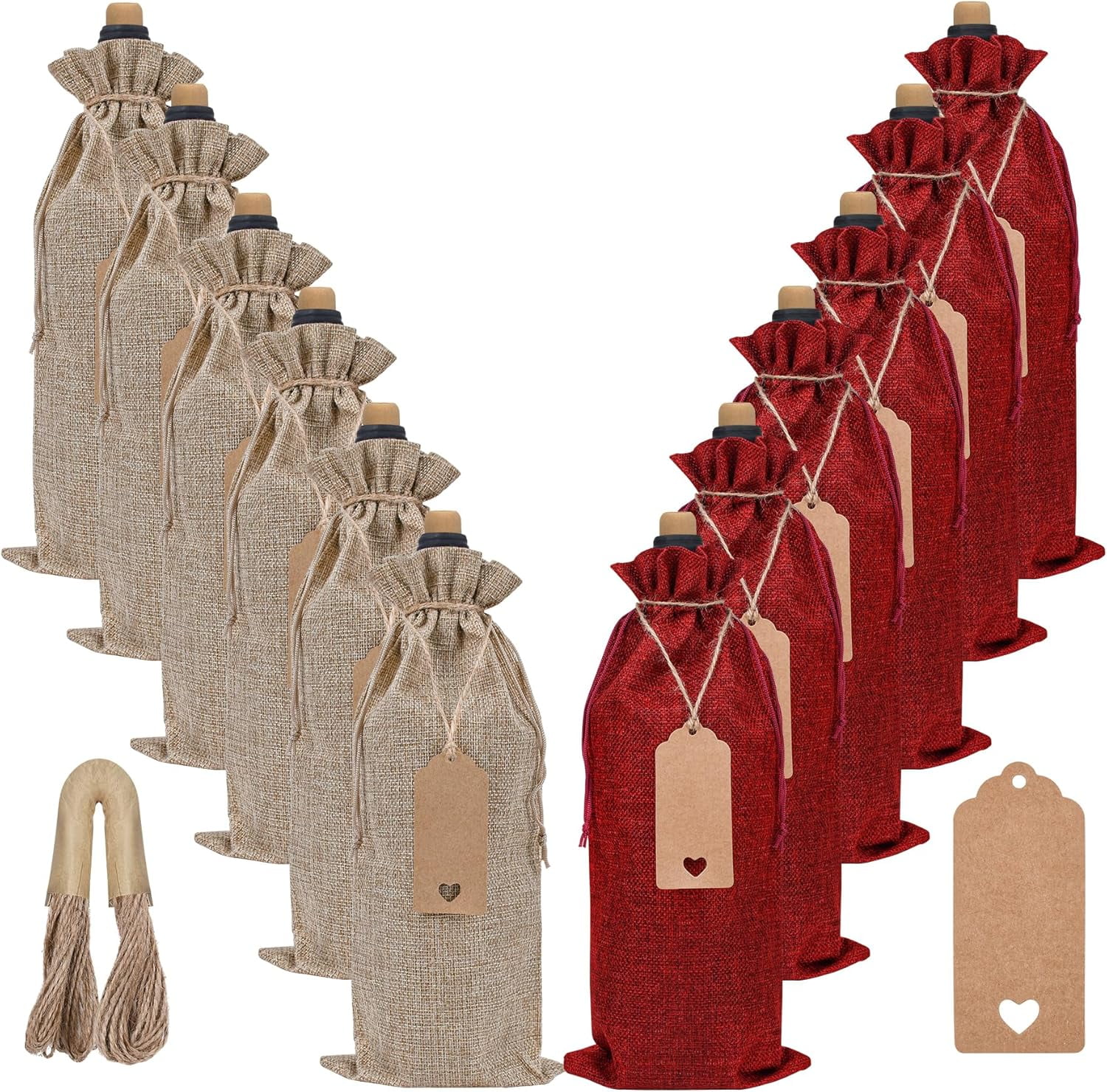 Burla Wine Bags 12 s Wine Bottle Gift Bags with Drawstrings Tags & Roes ...