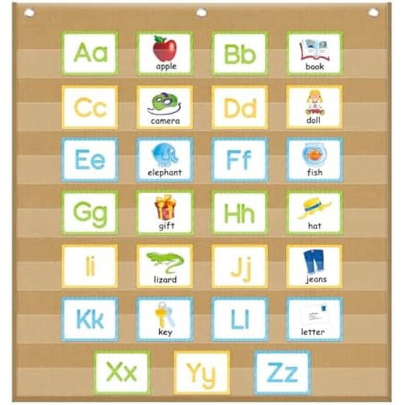 Burlap 7 Pocket Chart for Teacher Lessons in a Classroom or for Use at ...