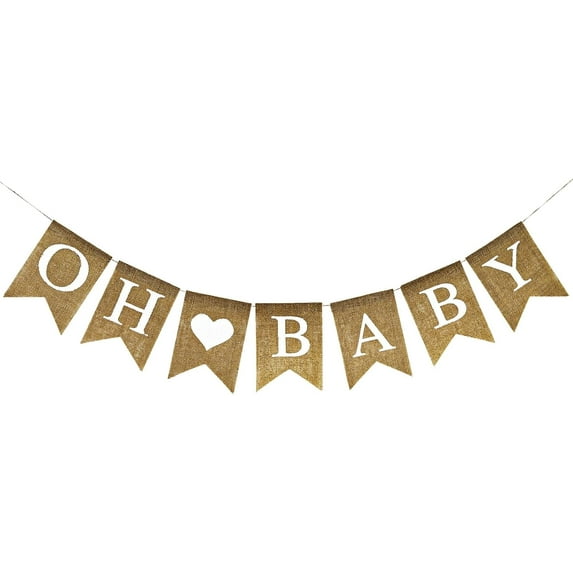 Burlap Baby Banner - NO DIY Oh Baby Banner Baby Shower Decorations Oh ...