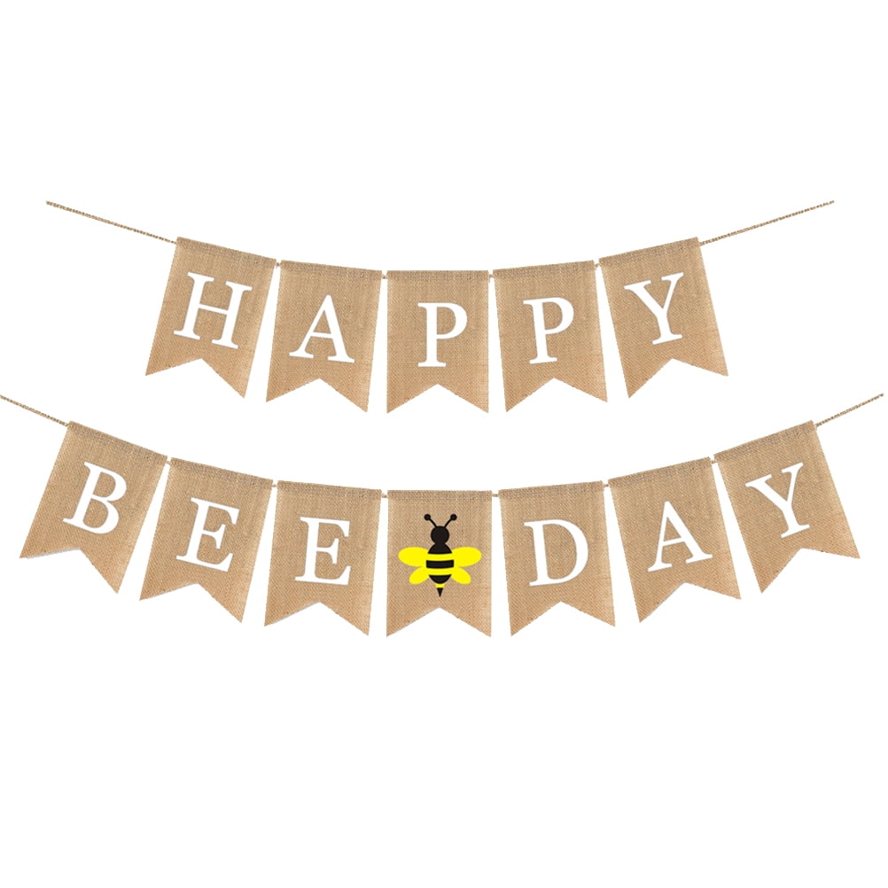 Burlap Banner Day Bunting Swallowtail Shaped Pull Flag Garland Summer ...