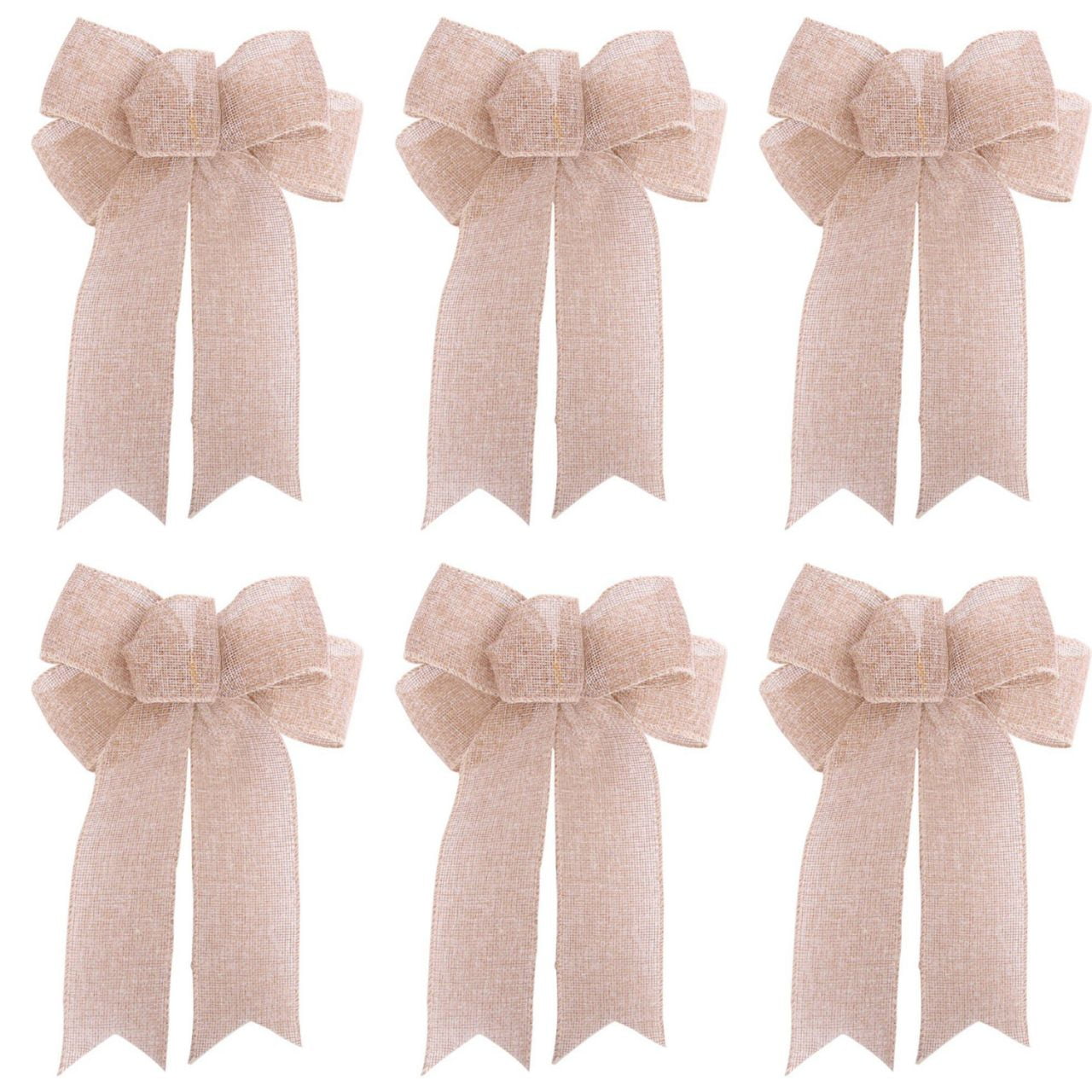 Burlap Bows Rustic Burlap Wreath Bow Gift Bows Tree Topper for Wedding ...