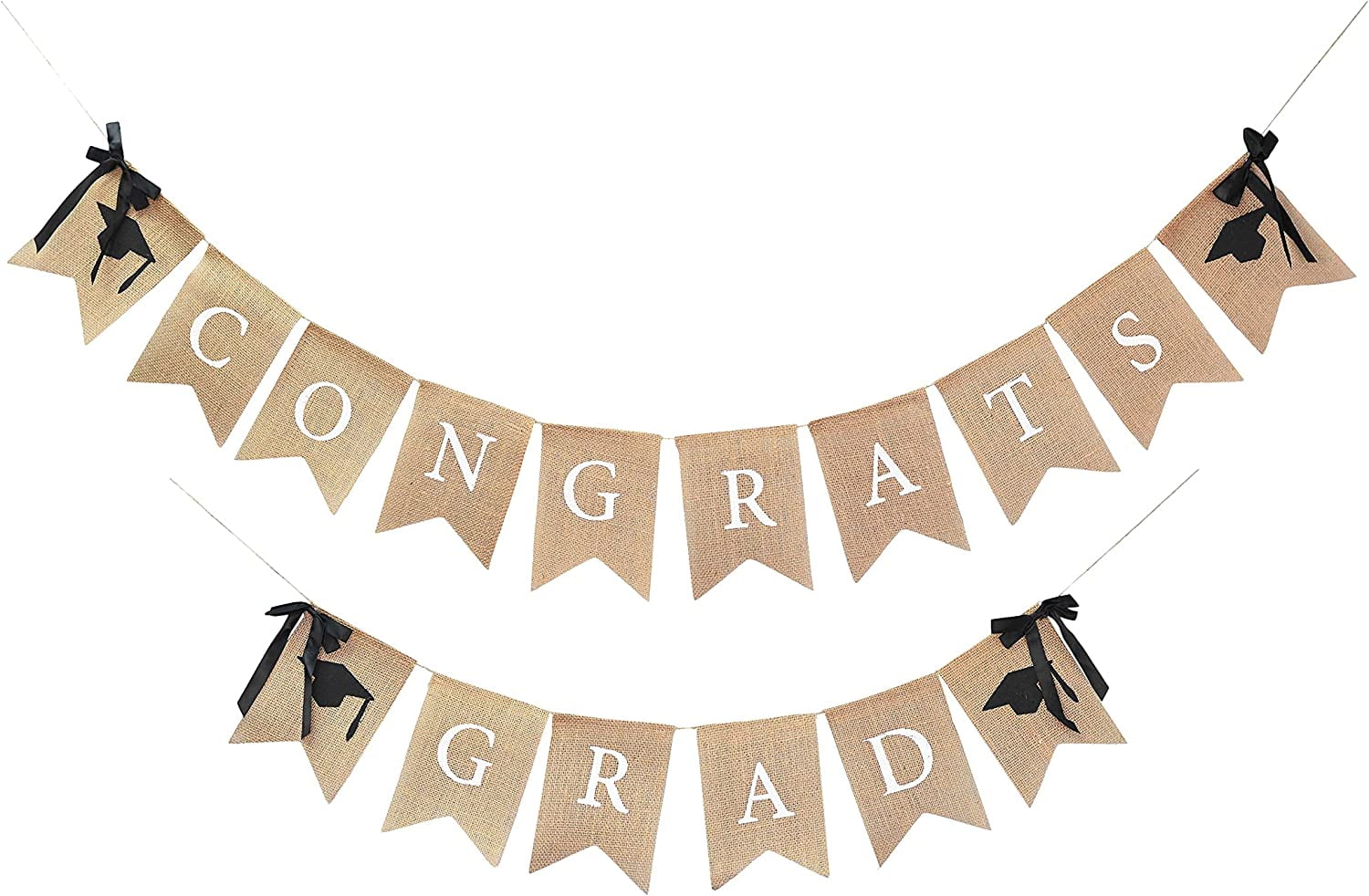 Burlap Congrats Grad Banner for Graduation Decorations - Congrats ...