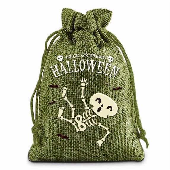 Burlap Drawstring Gift Bags, Trick or Treat Candy Pouches for Halloween ...