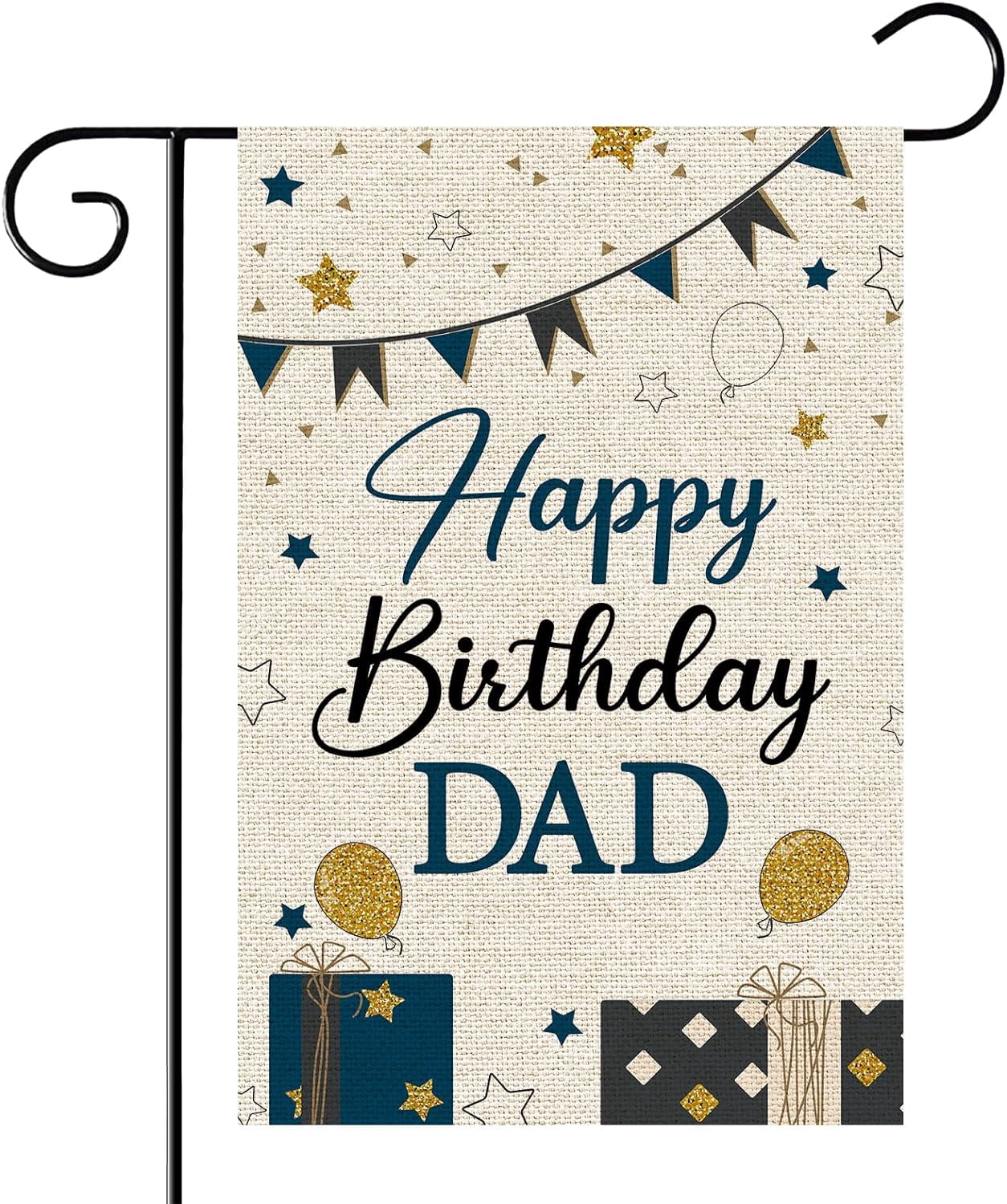 Burlap Garden Flag for Father Birthday, Double Sided Outdoor Decoration ...