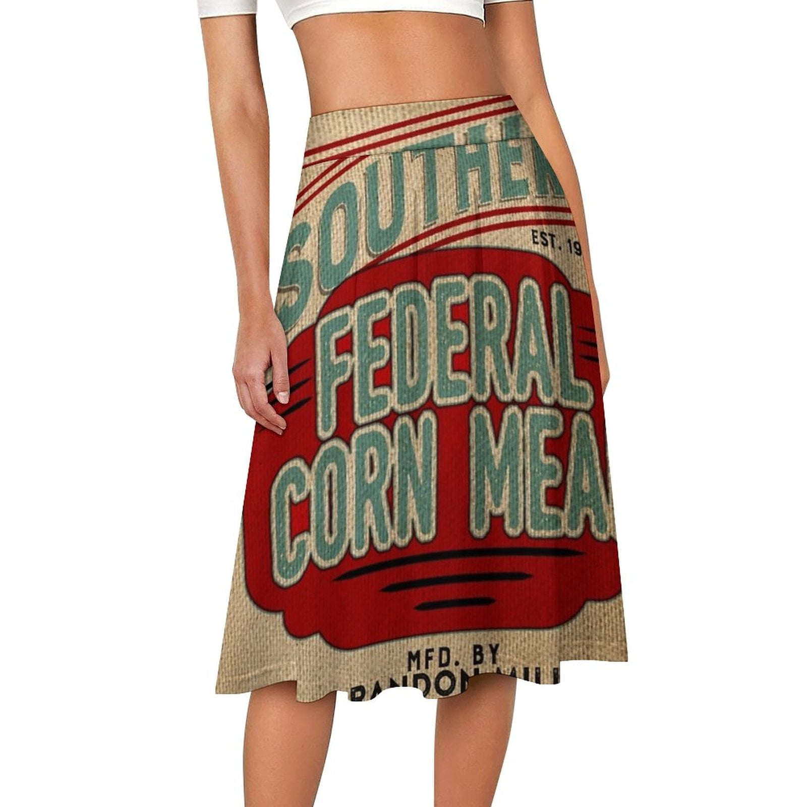 Burlap Grain Sack Feed Sack Vintage Style Graphics Knee Length Skorts ...