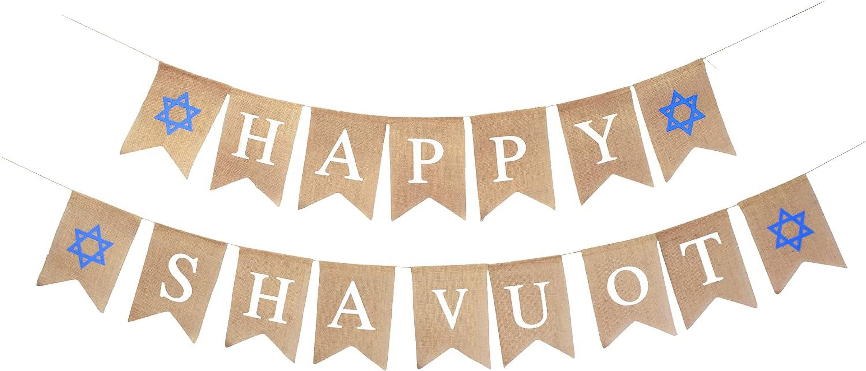 Burlap Happy Shavuot Banner for Happy Shavuot Decorations - Outdoor ...