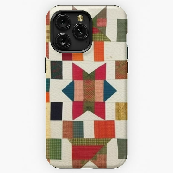 Burlap Patchwork Quilt Pattern Stylish iPhone Case 17 16 15 14 13 12 11 ...