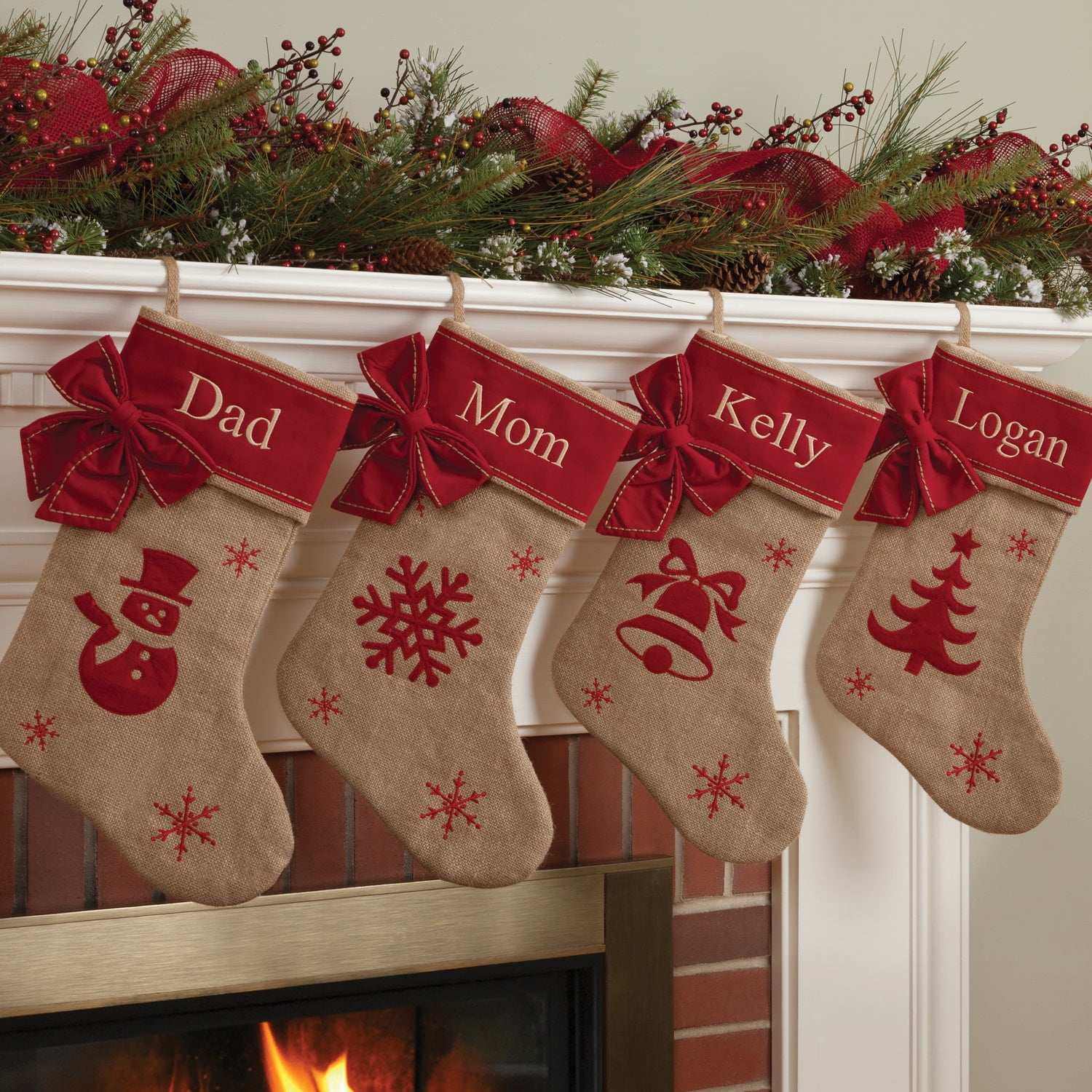 Burlap Personalized Christmas Stocking Available In Different Styles ...