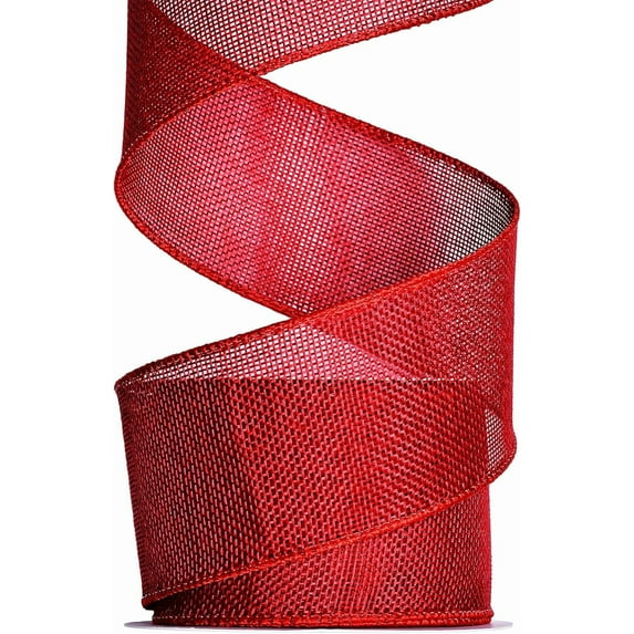 Burlap Red Wired Ribbon, 2 1/2 inch 10 Yard, Jute Ribbon for Decoration ...