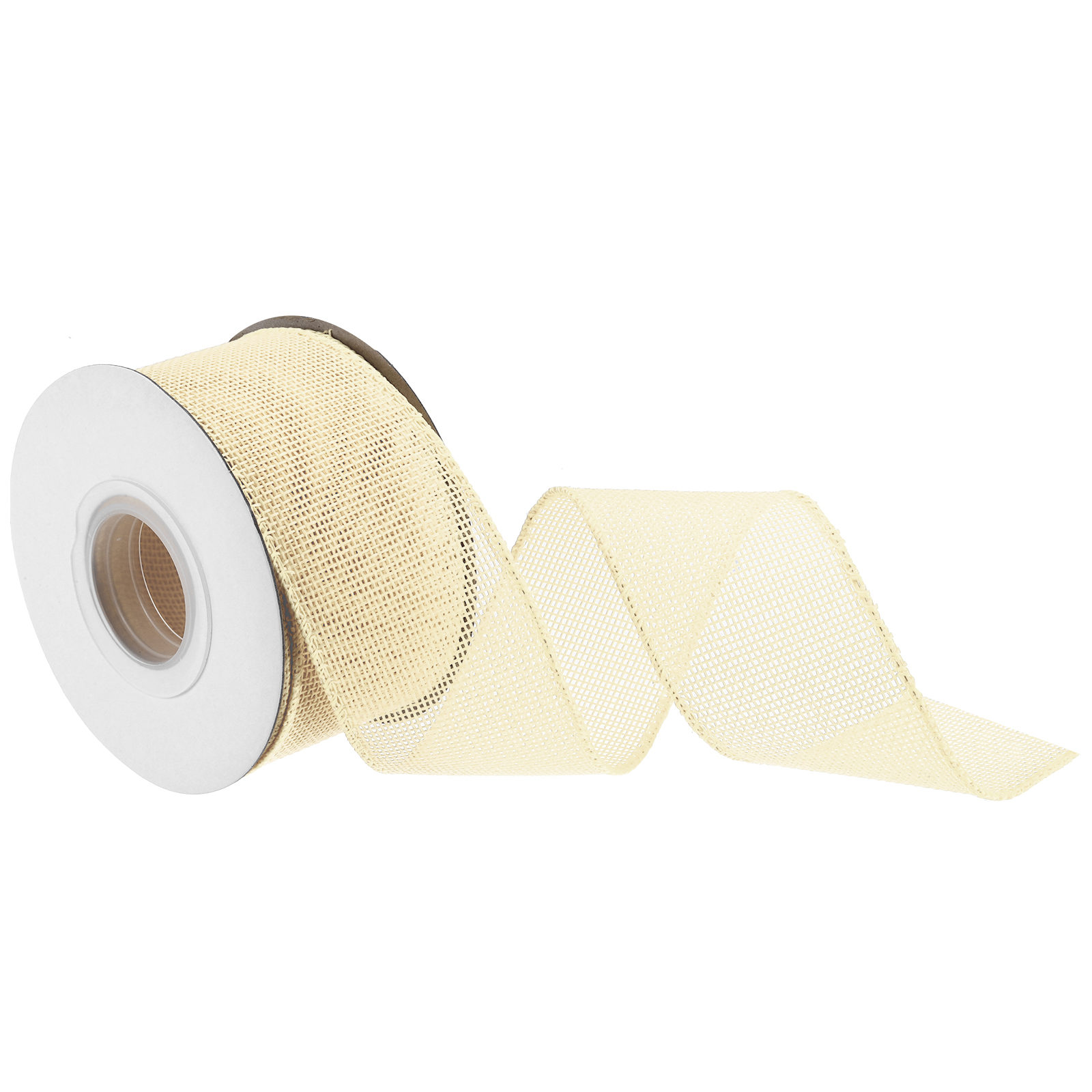 Burlap Ribbon Fabric Wired Edge Ribbons Cream White 2 Inch x 10 Yard ...