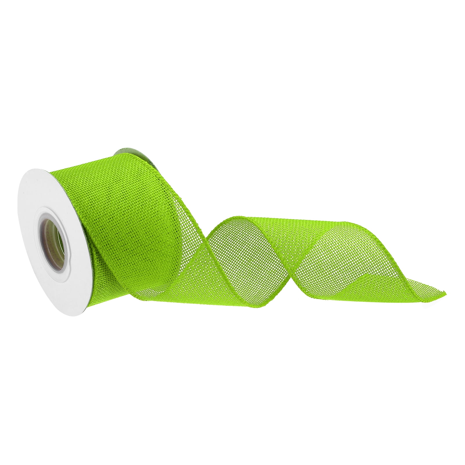Burlap Ribbon Fabric Wired Edge Ribbons Green 2 Inch x 10 Yard Wired ...