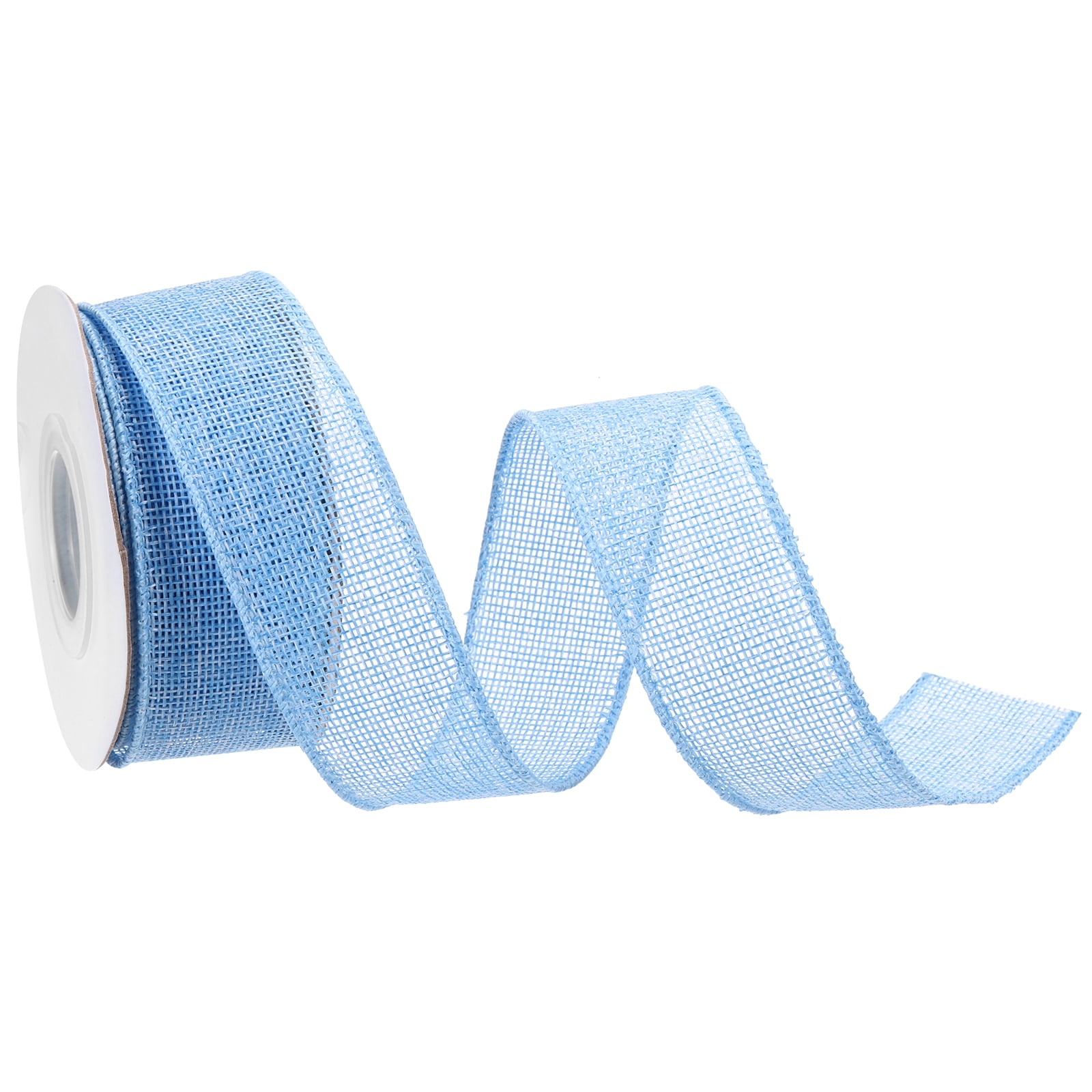 Burlap Ribbon Fabric Wired Edge Ribbons Light Blue 1-1/2 Inch x 10 Yard ...