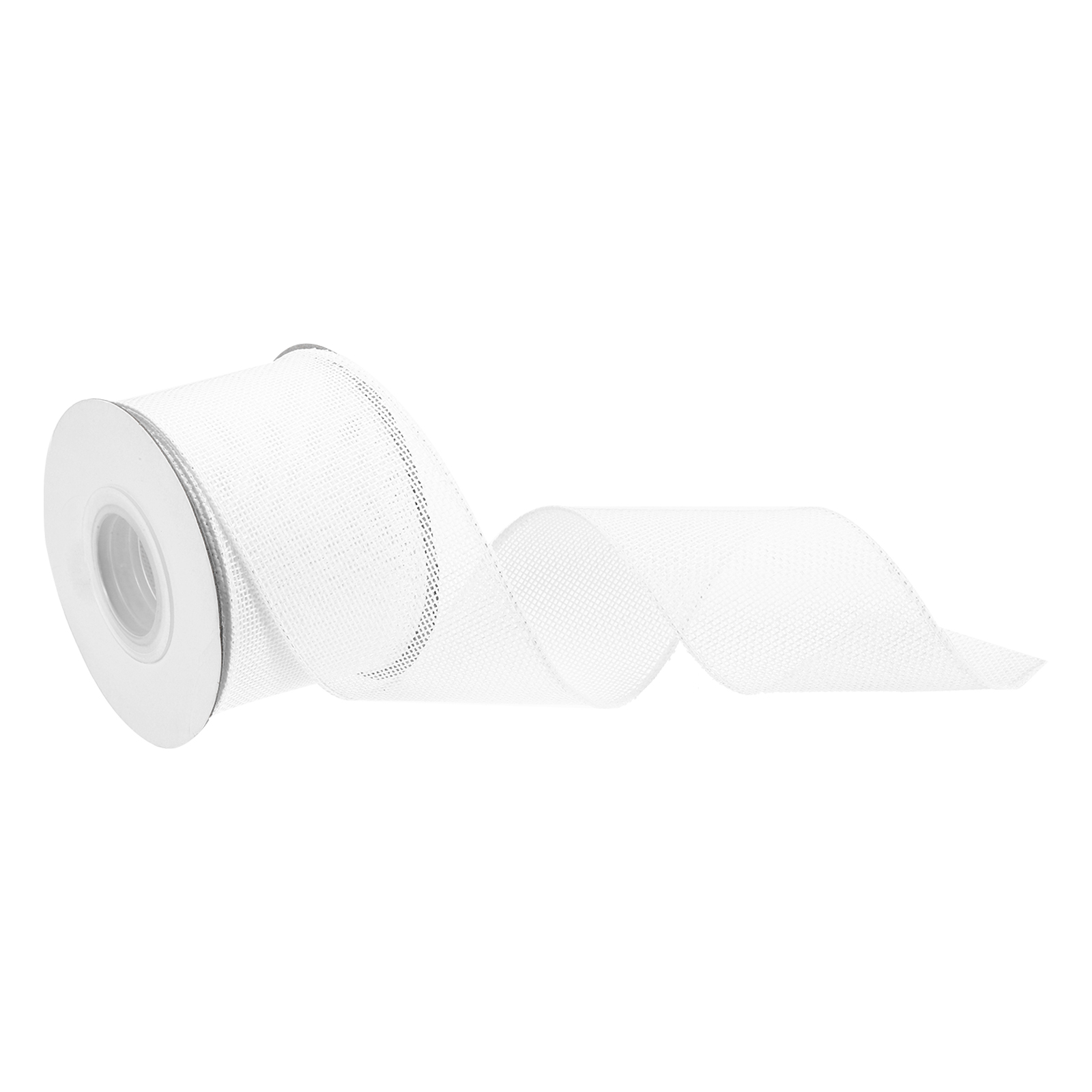 Burlap Ribbon Fabric Wired Edge Ribbons White 2-2/1 Inch x 10 Yard ...